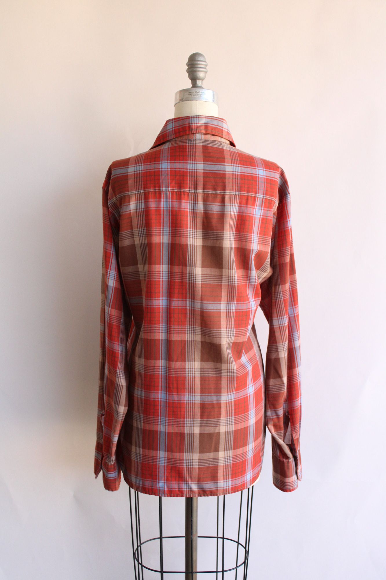 Vintage 1970s Viking Orange Plaid Button Down Shirt – Toadstool Farm ...